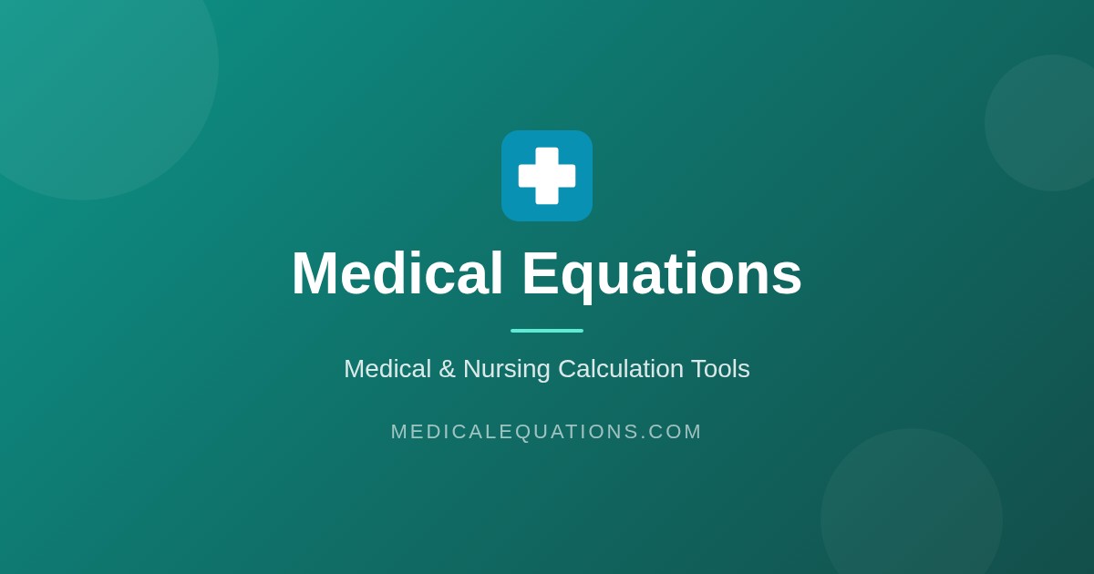BSA Calculator — Body Surface Area | Medical Equations